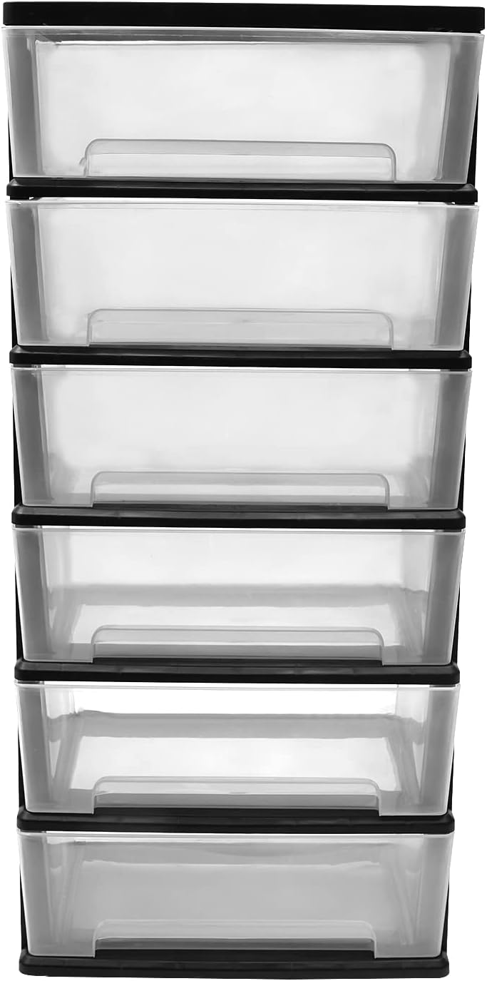 Amazon.com: 6-Tier Rolling Storage Cart, Drawer Cart Wide Tower PP 6 ...