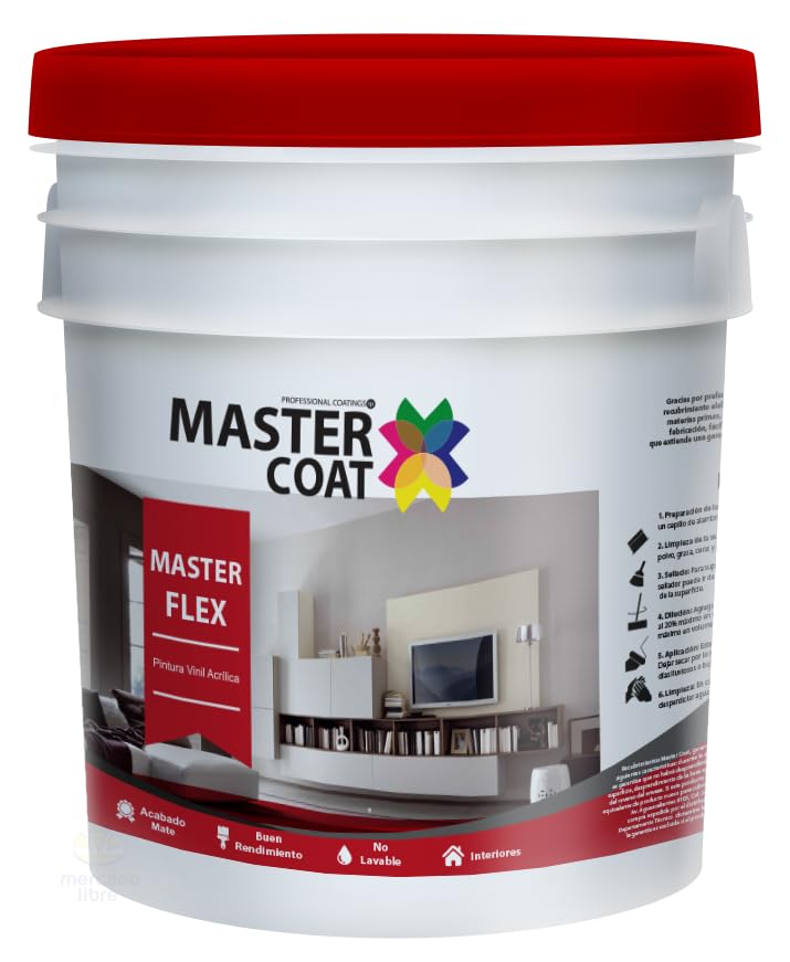 Cubeta de pintura vinilica flex 5 años color Cafe cacao19 litros MASTER ...