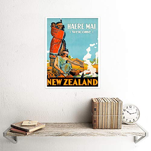 Travel Zealand Native Maori Welcome Costume Hot Spring Art Print Poster ...