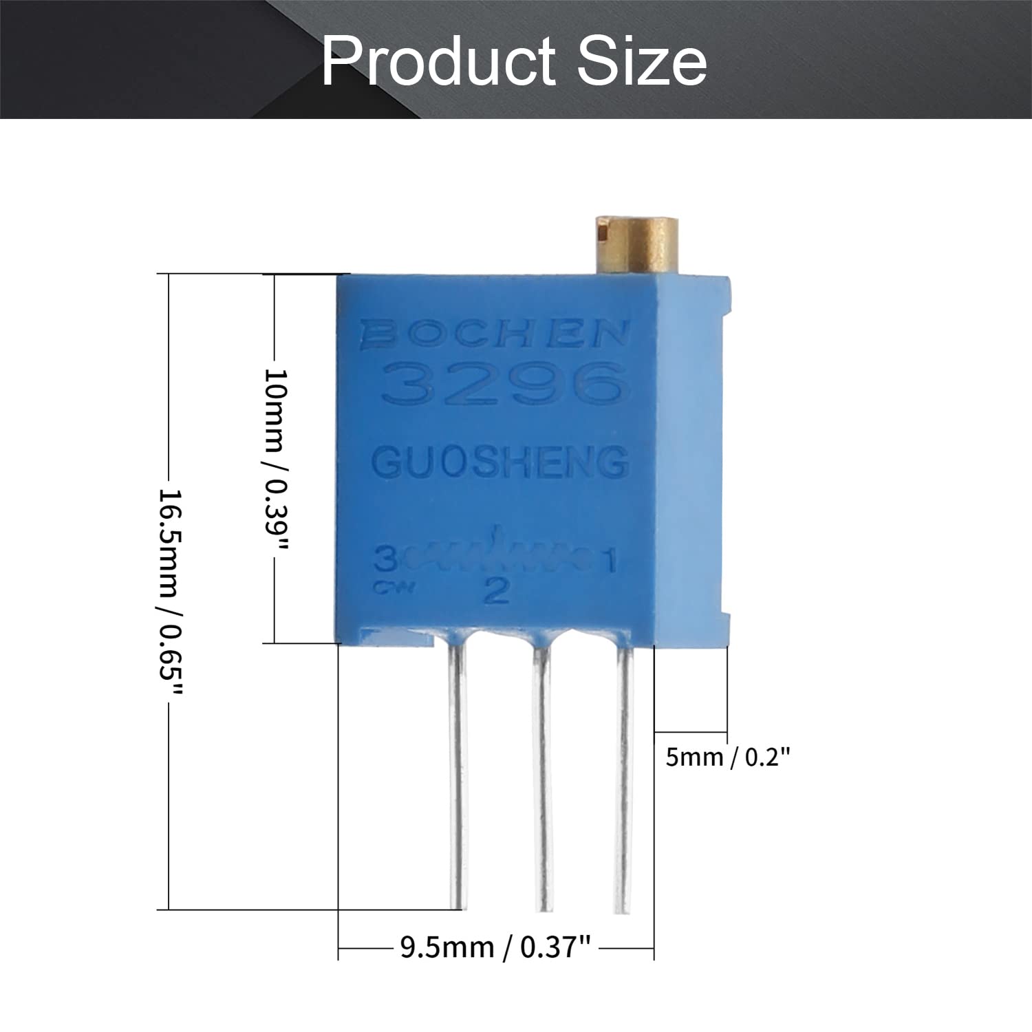 Snapklik.com : Fielect 50Pcs 100K Ohm Multiturn Trimmer Potentiometer ...