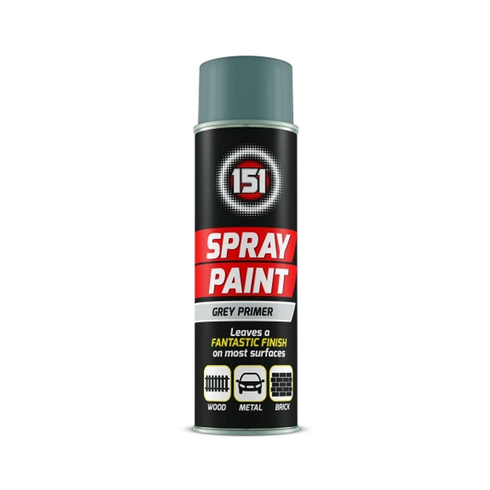 151 Grey Primer Matt Multi-Purpose Aerosol Spray Paint 250ml (2 Pack ...