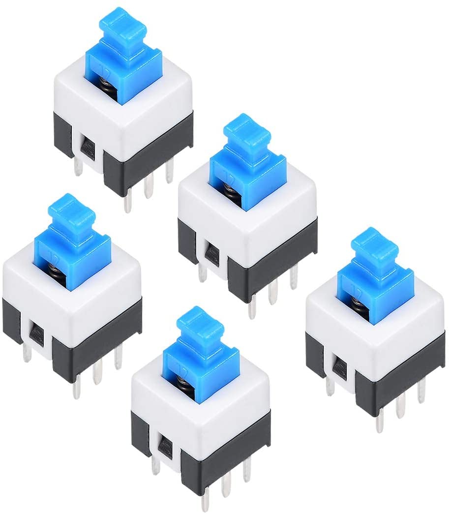 Buy KFidFran 5 Pcs 6 Pin PCB Light Touch Latching Push Button Tact ...