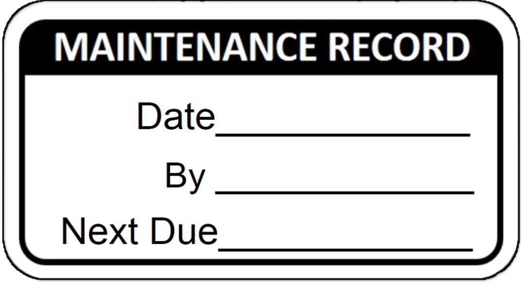 100 x Maintenance Record Labels Next Due Reminder Stickers : Amazon.co ...