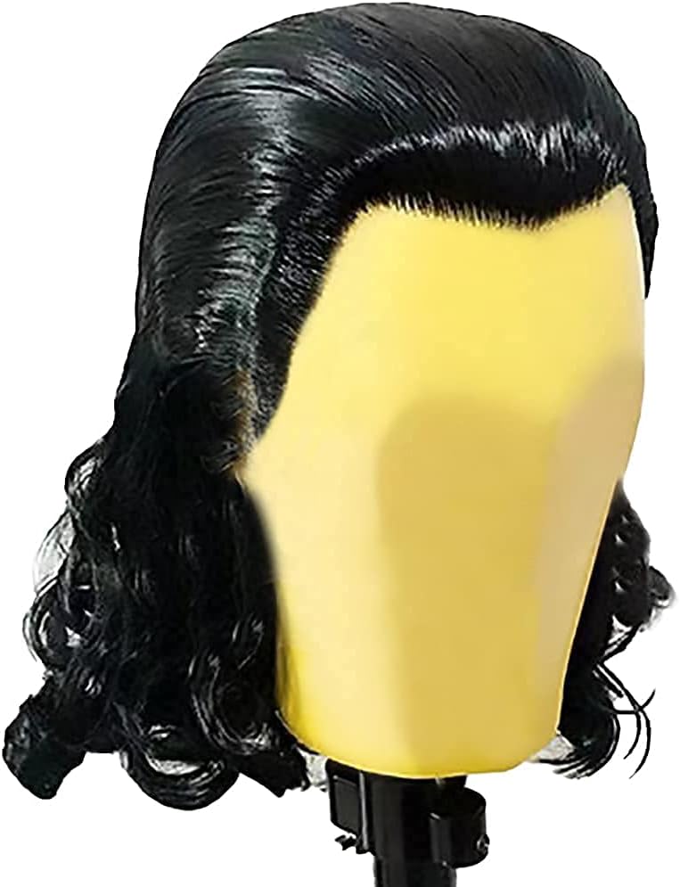 Amazon.com: Geagle Long Curly Wig For Men Superhero Black Wavy Wig ...