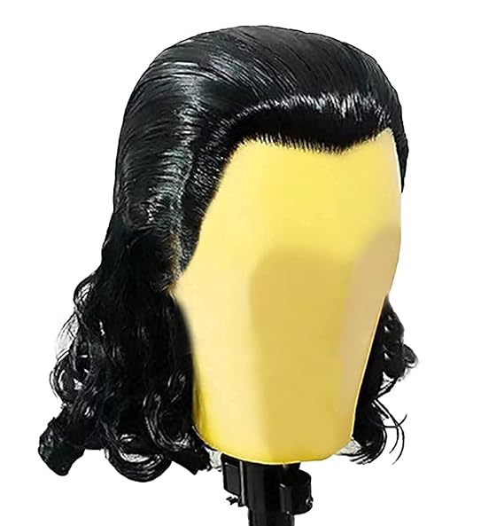 Amazon.com: Geagle Long Curly Wig For Men Superhero Black Wavy Wig ...