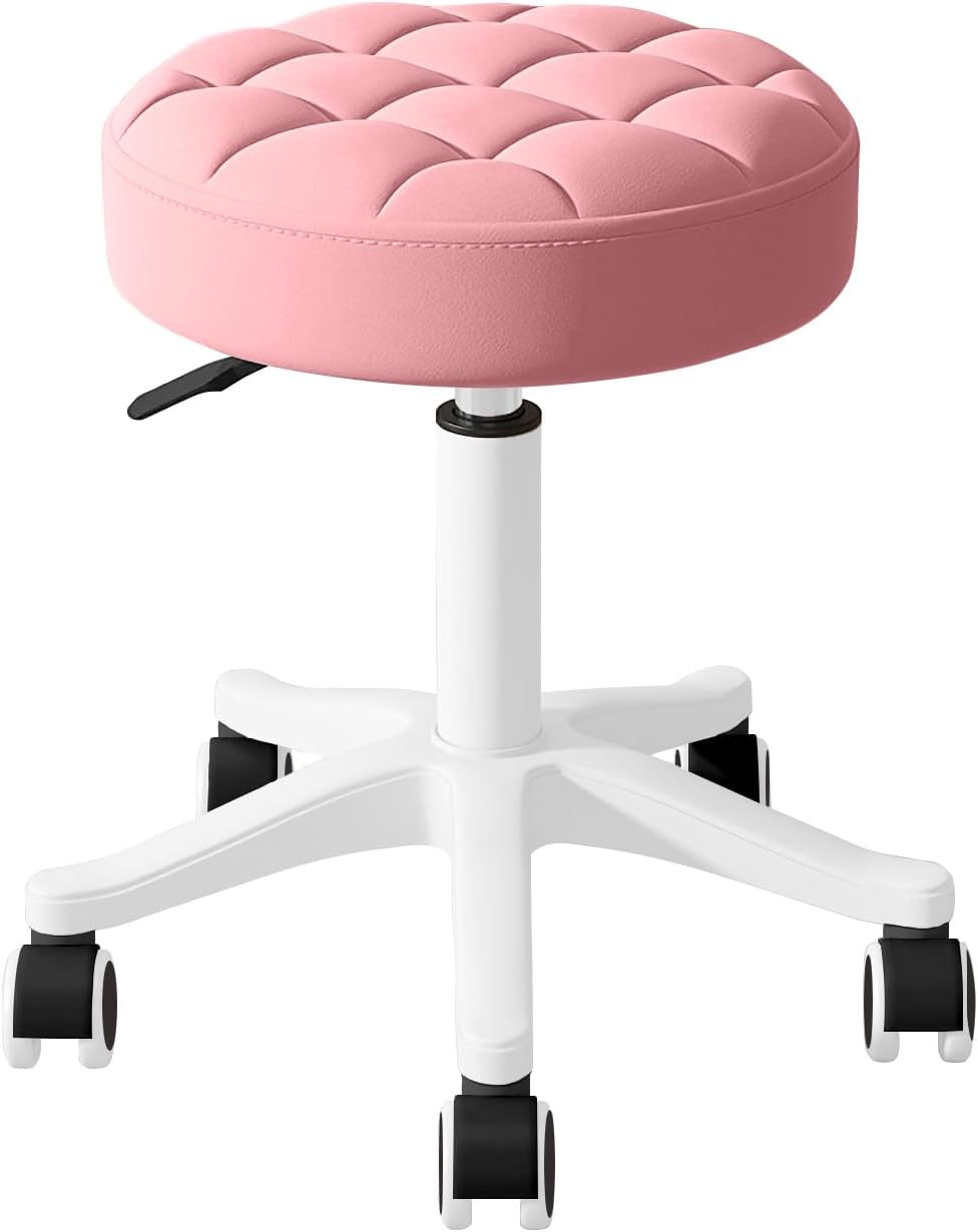 Amazon.com: WXJHL Round Rolling Stool with Wheel Height Adjustable Swivel Stool Drafting Work ...