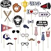 Amazon.com: 24 Pieces Baseball Photo Booth Props Kit Baseball Theme ...