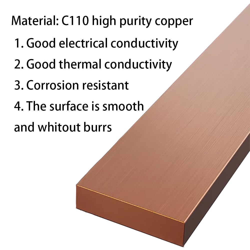 Copper Bar SZLIZHUO Pure C110 Flat - 6mm X 50mm X 152mm T2 Copper Plate ...