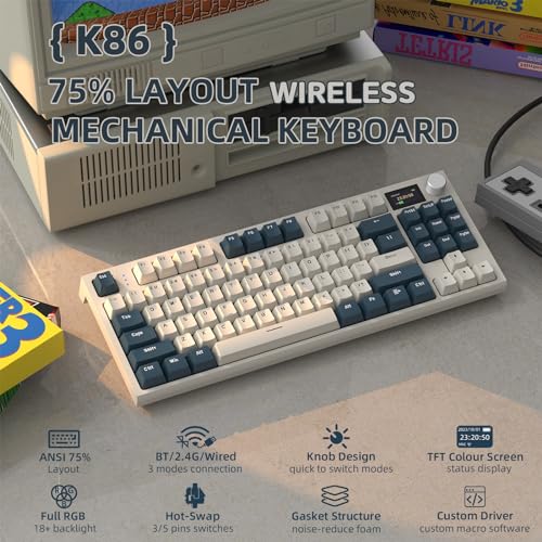 VGN GAMEPOWER RK86 Wireless Mechanical Keyboard Apex Pro TKL 75%, 2.4G ...