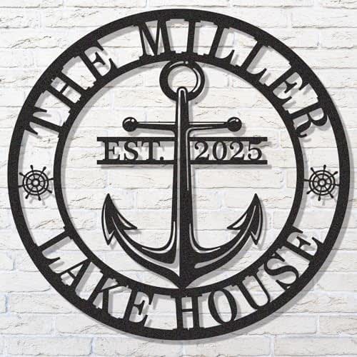 Amazon.com: Personalized Metal Lake House Sign, Custom Metal Lake Signs ...