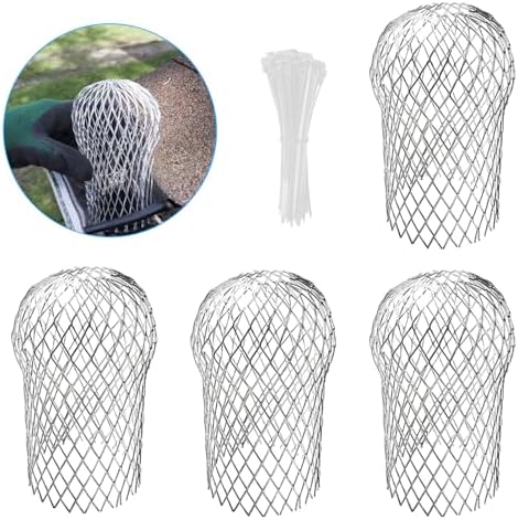 4 Pcs Aluminum Gutter Guards, 3.5" Metal Downpipe Leaf Guard Gutter ...