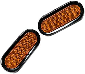 Amazon.com: SL65AO 2PK Utility Vehicle 6-1/2" Oval Amber 24 LED Strobe ...