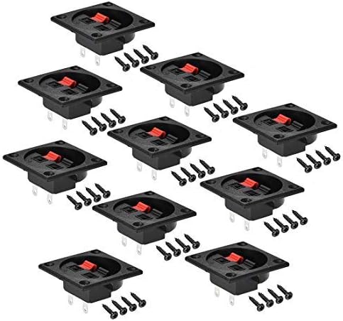 WP2-7 Pack of 10 2-Way Spring Speaker Terminal Clip Push Release ...