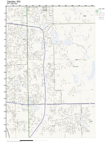 Amazon.com : ZIP Code Wall Map of Oakdale, MN ZIP Code Map Laminated ...
