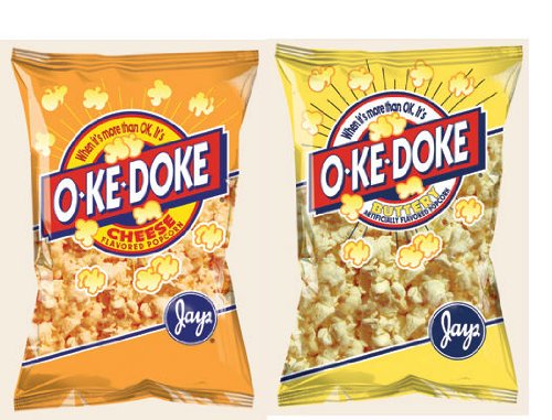 Amazon.com: OkeDoke 8 oz. Popcorn Variety 2 Pack - Cheese & Buttery - O ...