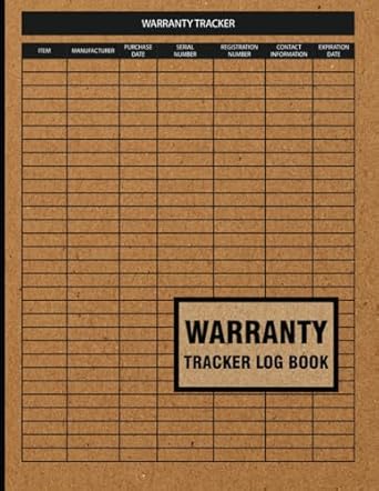 Amazon.com: WARRANTY TRACKER: A Simple Guarantee Journal Log Book To ...