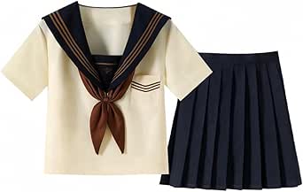 Amazon.co.jp: [EDREES] セーラー服 地雷系 コスプレ衣装 レディース 制服 JK 女子高生 長袖 半袖 ブラウス プリーツスカート リボン 春秋 セーラーカラー 3点 ...