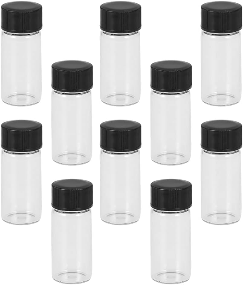 iplusmile Clear Glass Vials Glass Sample Vials, Small Screw Cap Glass ...
