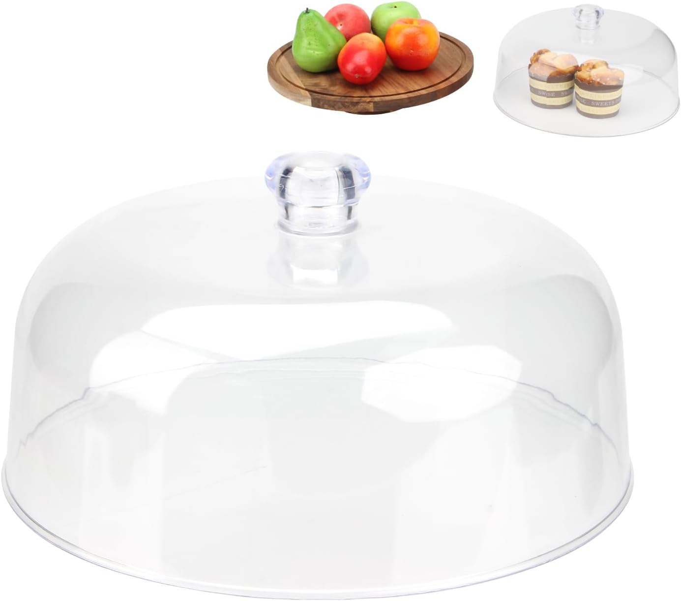 Amazon.com: KVMORZE 11 Inch Clear Cake Dome Cover, Acrylic Round Cake ...