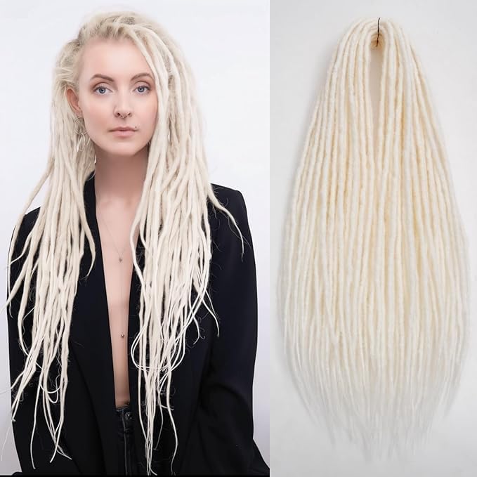 Amazon.com : 30 Inch Dreadlocks Extensions White Dreads Locs Crochet ...