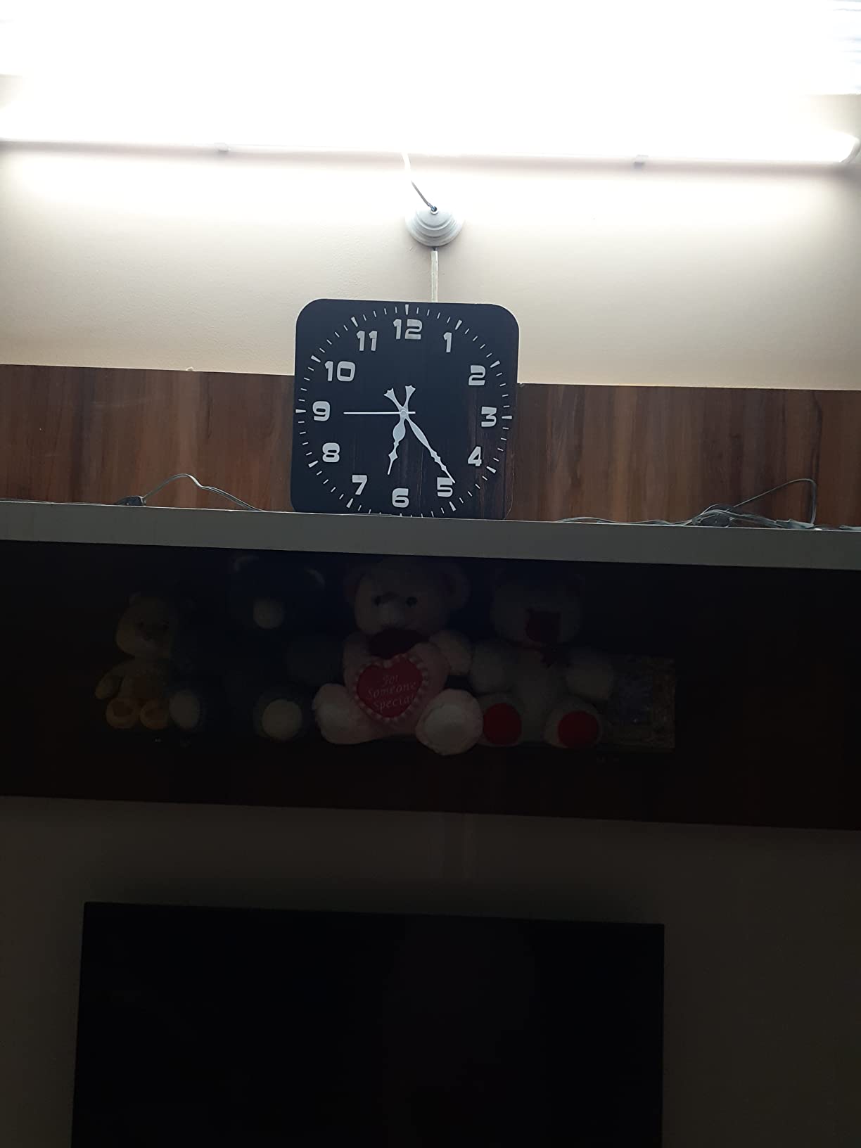 Buy KARTIK Printed Designer Square Wooden Digital Wall Clock Without ...