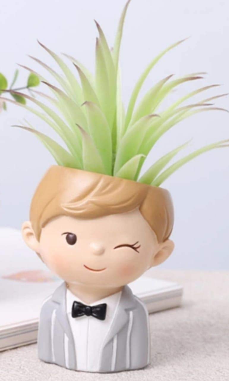 Bloom Bagicha Polyresin Boy with Bow Pot/Planter for Garden/Home ...