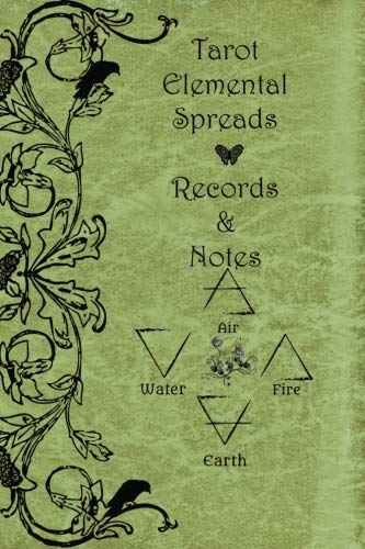 Tarot Elemental Spread, Records & Notes: 5 Card Template with Lined ...