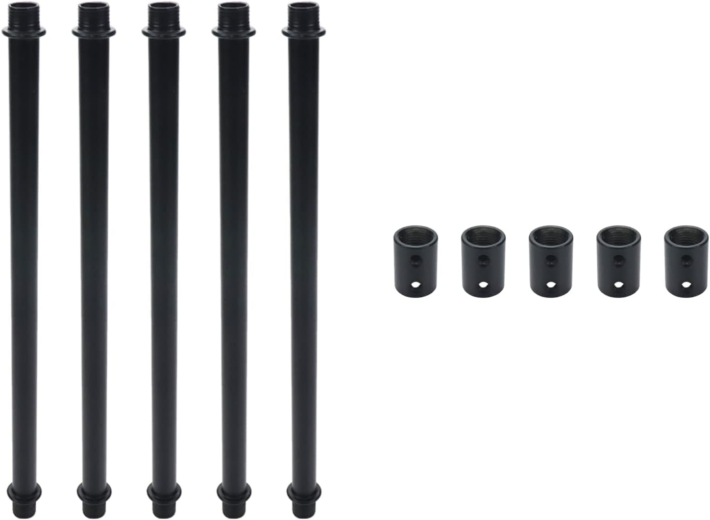 Pastlla 5 Sets M10 Straight Pipe Lamp Stem Kit with Connector Coupling ...