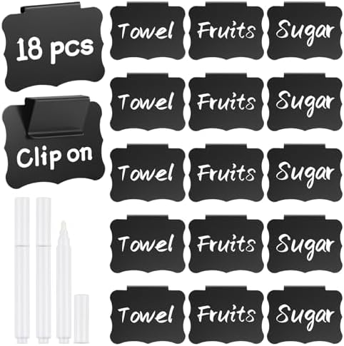 Amazon.com : 18 Pcs Basket Labels for Storage Bins, Black Removable Bin ...