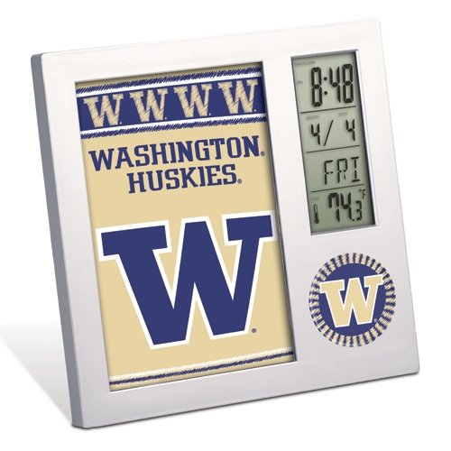 Buy WinCraft NCAA University of Washington Desk Clock, Black Online at ...