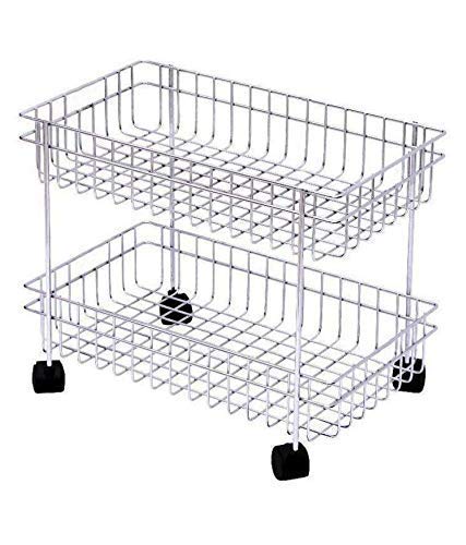Kavya Enterprise Kitchen Trolly Multipurpose Stainless Steel 2 Layer ...