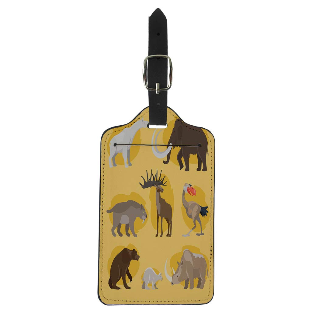 Buy Tinmun Luggage Tag Prehistoric Animals Cartoon Ancient Mammal Ice ...