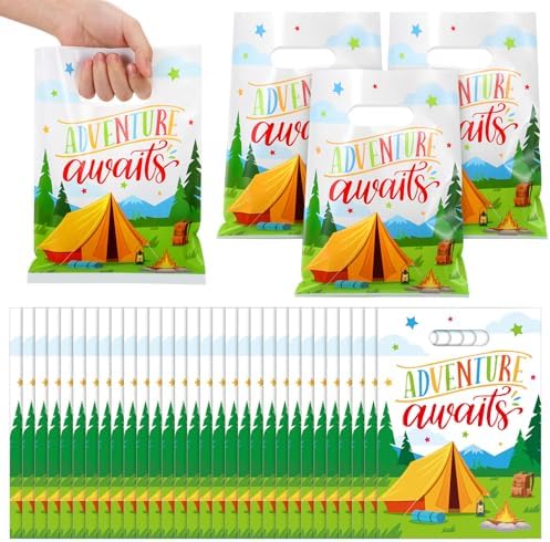 Amazon.com: Motipuns 100 Pcs Camping Party Favor Bags Adventure Awaits ...