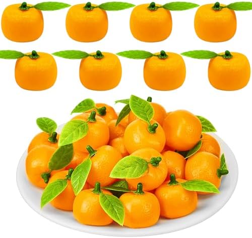 Amazon.com: VIOCIWUO Fake Orange Fruit Artificial Tangerine Mini Orange ...