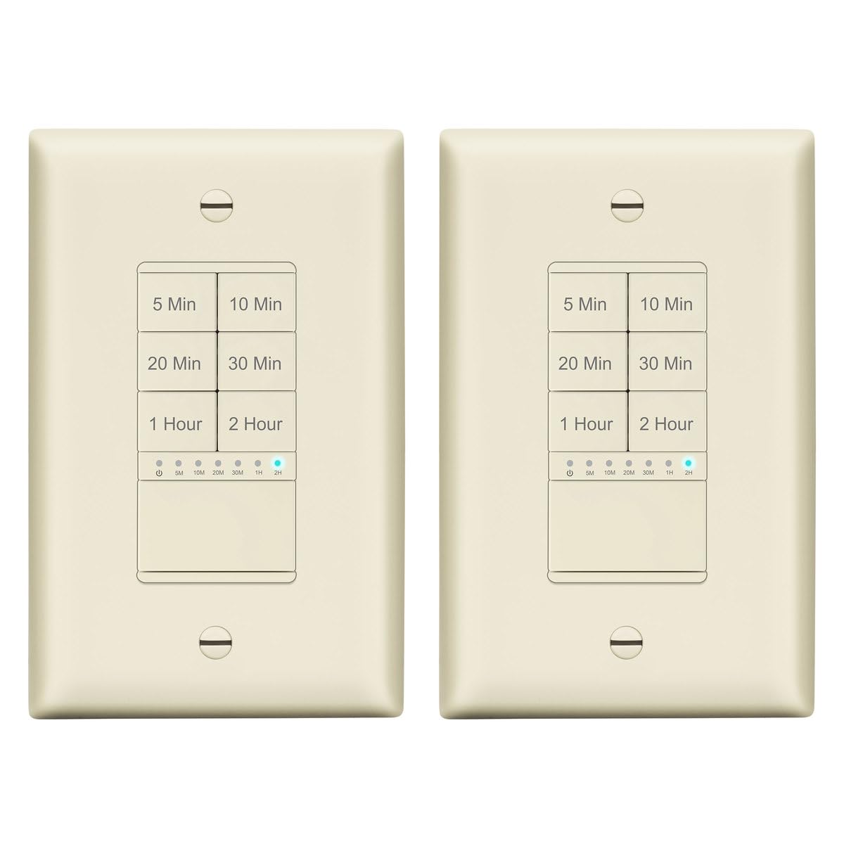 LIDER 2-Hour Countdown Timer Switch with Wall Plate, 5-10-20-30 Min, 1 ...