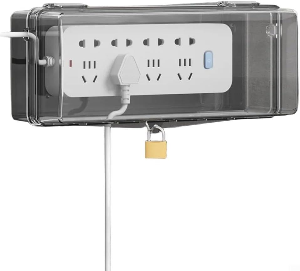 Lockable Outdoor Electrical Extension Cord Box, Weatherproof Outdoor ...