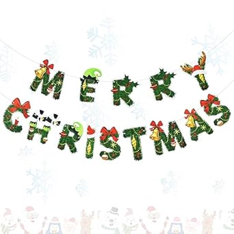 Merry Christmas Bunting Banner, Christmas Letter Garland Banner Xmas ...