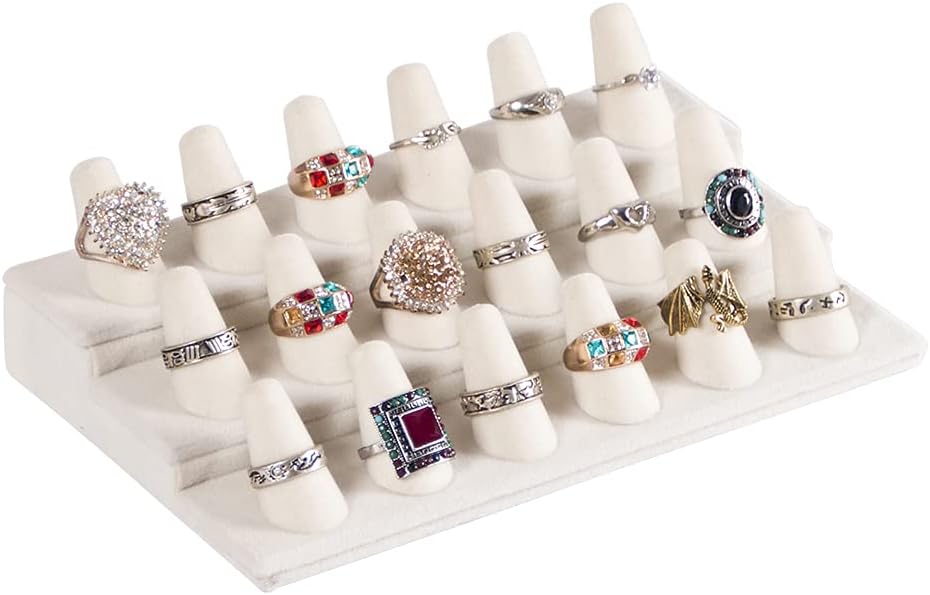 Amazon.com: Super Z Outlet Black Velvet Finger Ring Counter Display ...