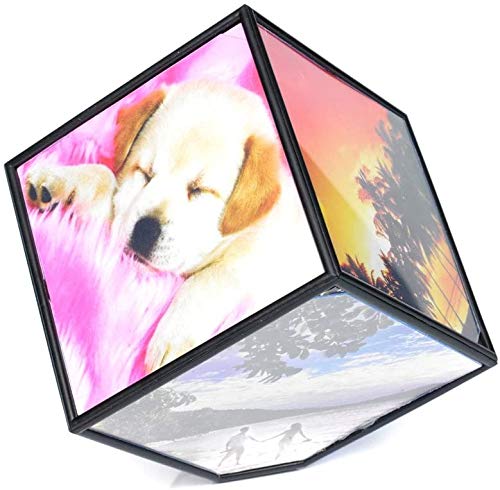 U & ME Gifts Rotate / 360 Degree Revolving Photo Cube Frame (Black ...