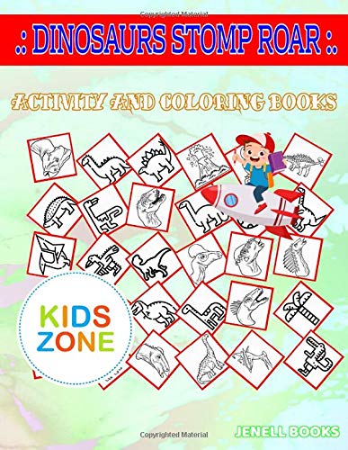 Dinosaurs Stomp Roar Picture Quiz Words Activity Coloring Books 35 ...