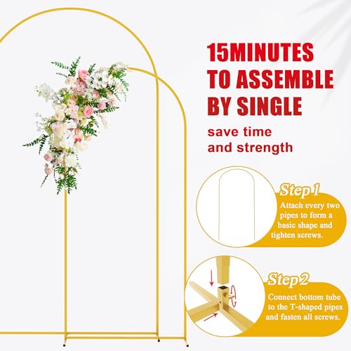 Wedding Arch Backdrop Stand Metal Arch Stand Set of 2 for 7.2FT, 6FT ...
