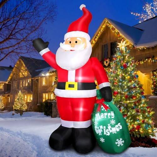 Amazon.com: 8 FT Christmas Inflatable Santa Claus with Candy and Big ...