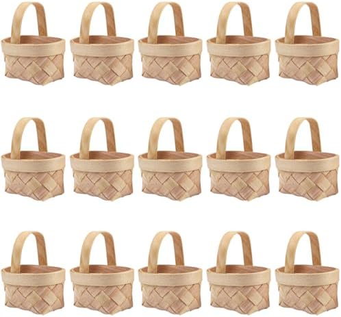 Amazon.com: 15Pcs Mini Woven Baskets with Handles Farmhouse Style Candy ...