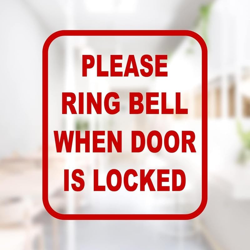 Amazon.com: TFD Please Ring Bell When Door Is Locked Sign Decal Vinyl ...