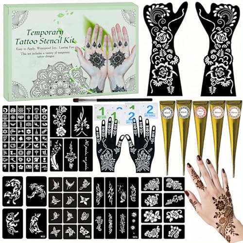 Amazon.com : Temporary Tattoos Kit, Large 10 Sheets Temporary Tattoo ...