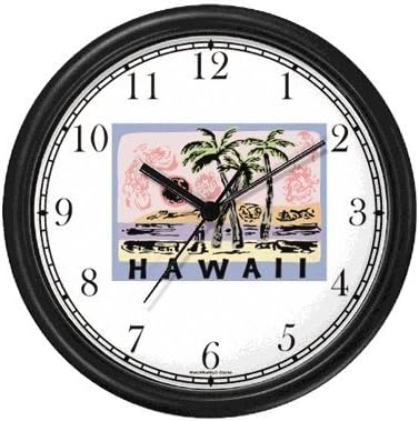 Amazon.com: WatchBuddy Hawaiin Beach Scene - Hawaiian Theme Wall Clock ...