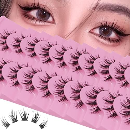 Amazon.com: outopen 10 Pairs Cluster Lashes Natural Look Manga Lash ...