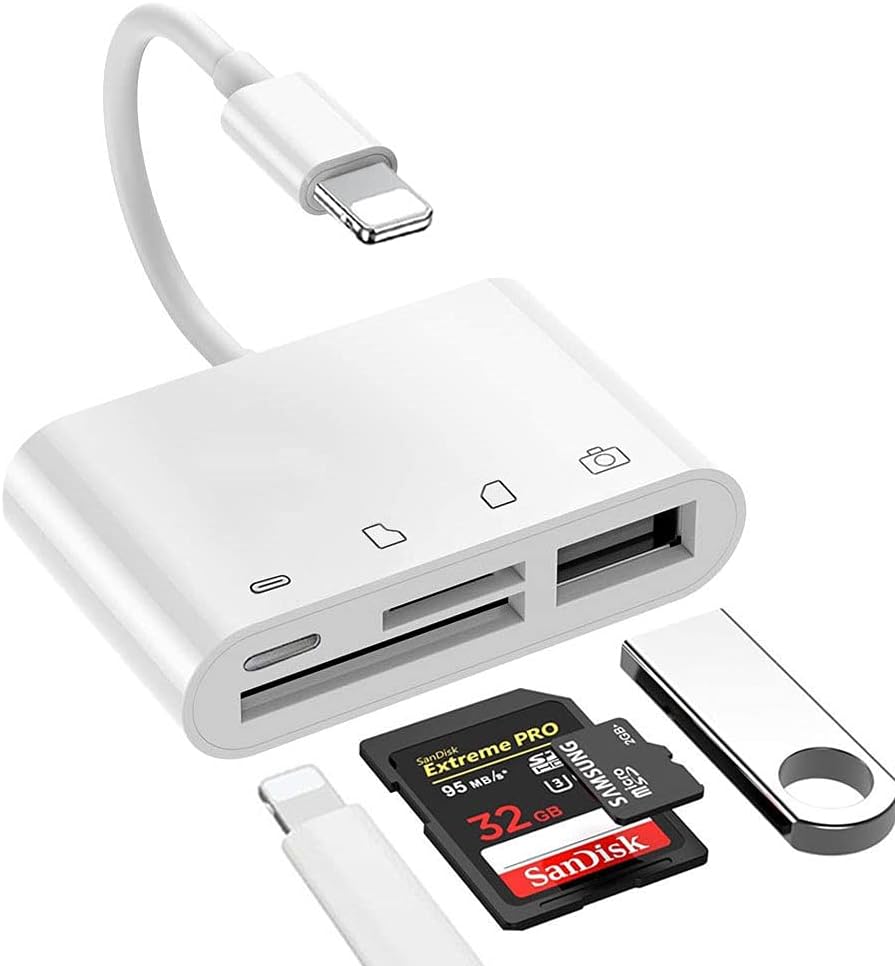Amazon.com: Apple Lightning to SD & TF Card Dual Slot Reader for iPhone ...