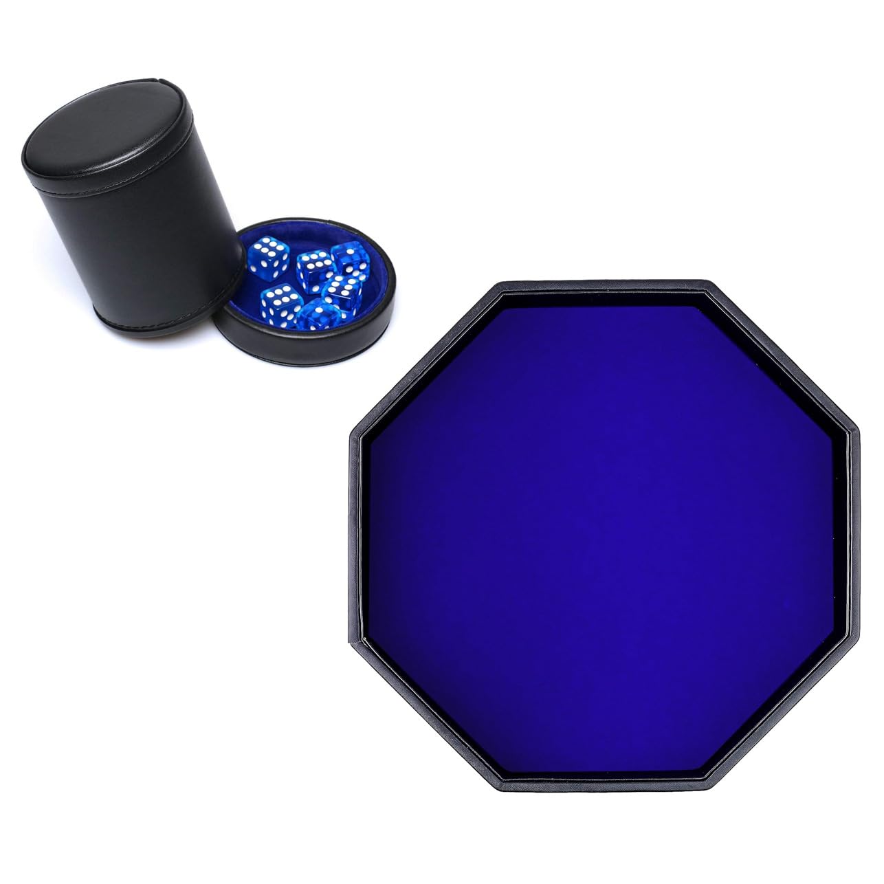 Amazon.com: The Bundle of Dice Cup Set and Matching Tray - Black and ...