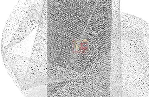 TIPTOP DECORATION Premium Net Fabric Mesh Solid Glitter Cloth (5 Meters ...